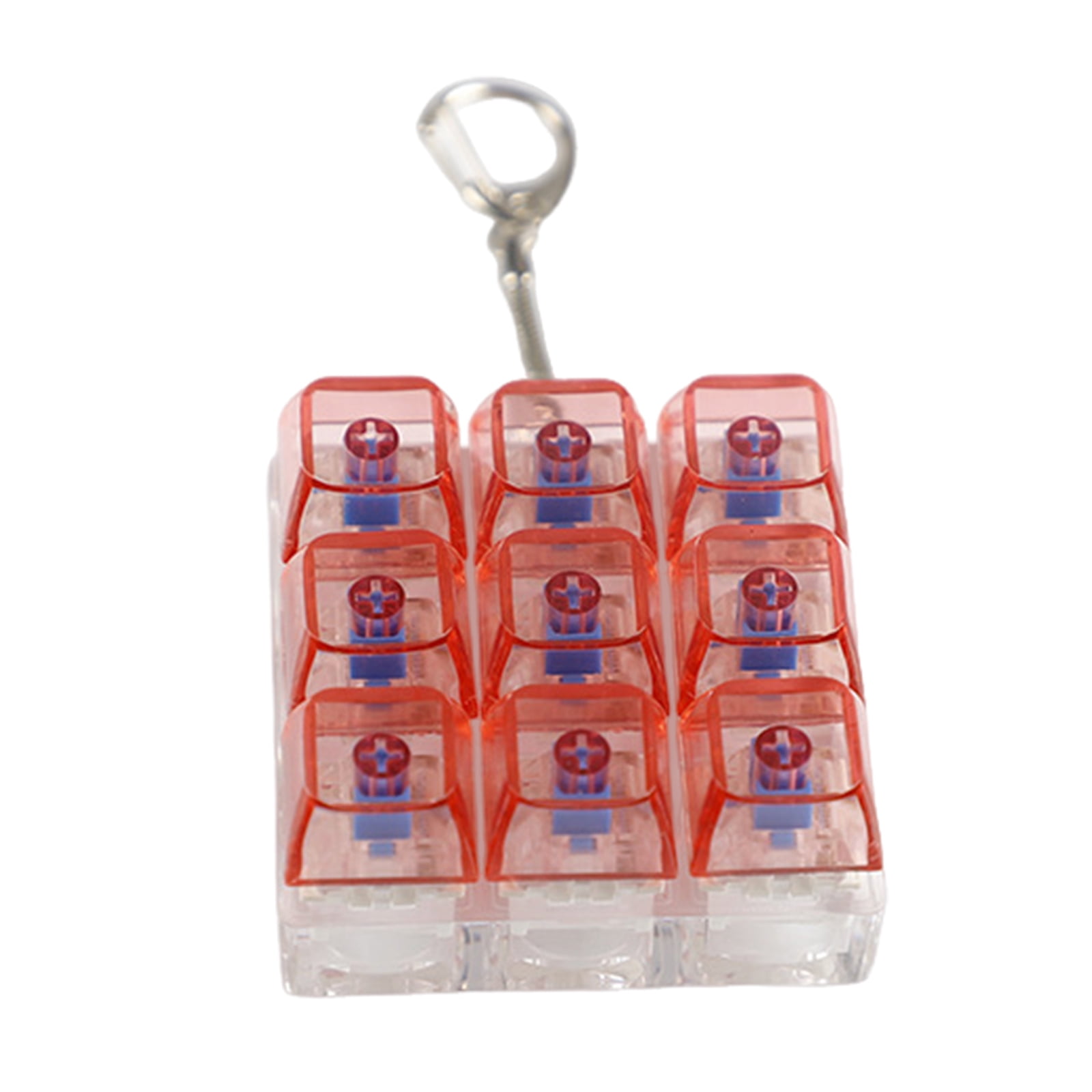 Office Desk Gadget 9 Key Light Up Keychains Switches Tester Stress ...