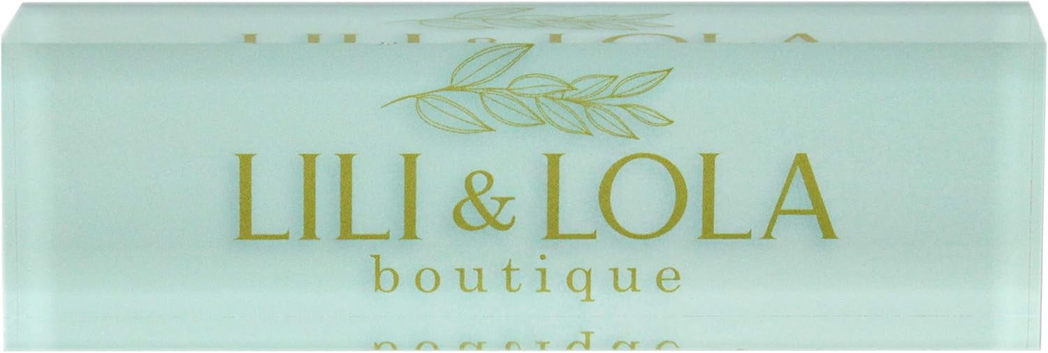 Office Desk Name Plate Glass Block (8 x 2.5 x 1.25", Pastel Turquoise ...