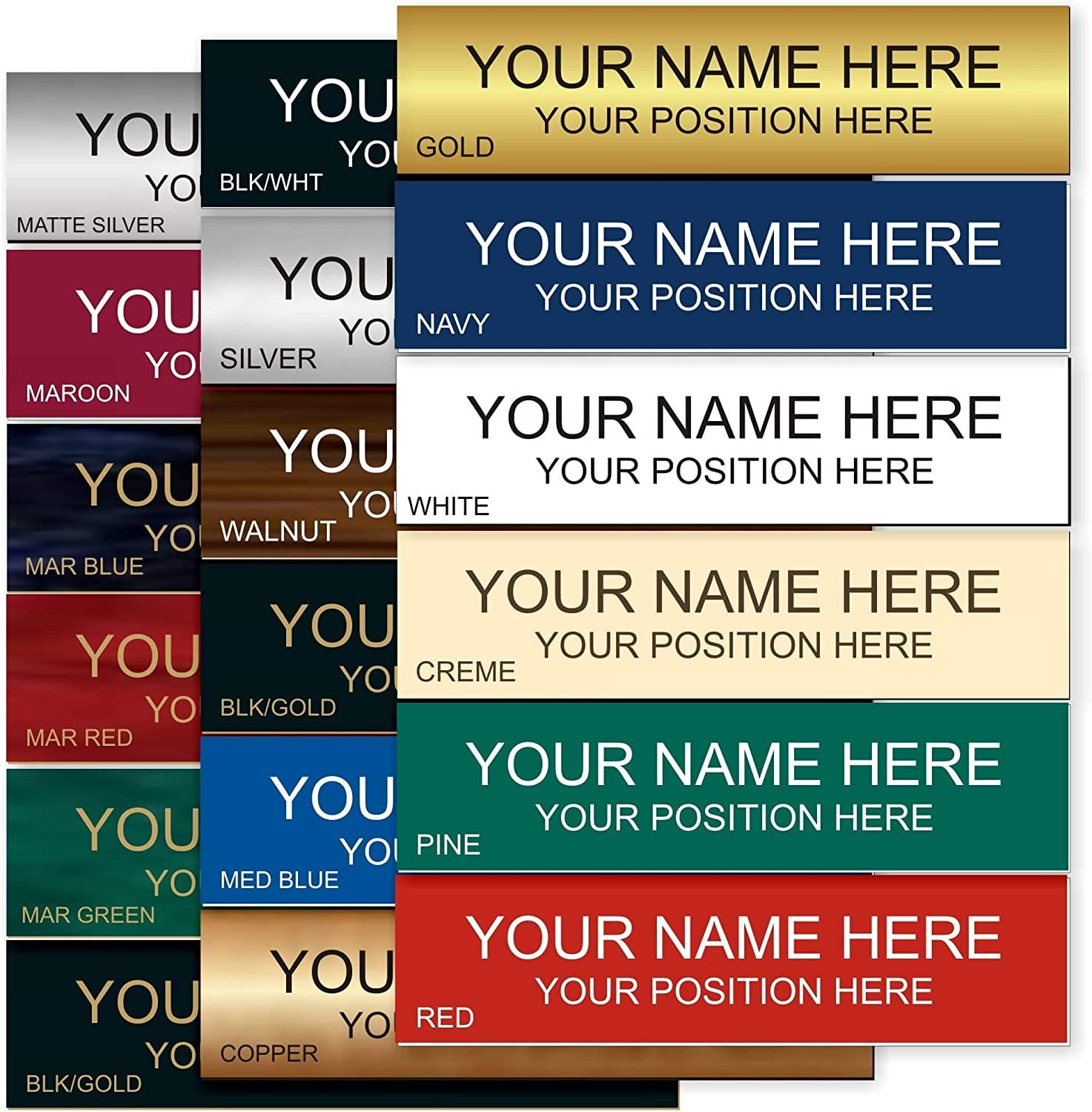 Office Desk Name Plate or Wall/Door Sign - 2x8 or 2x10 - Laser Engraved ...