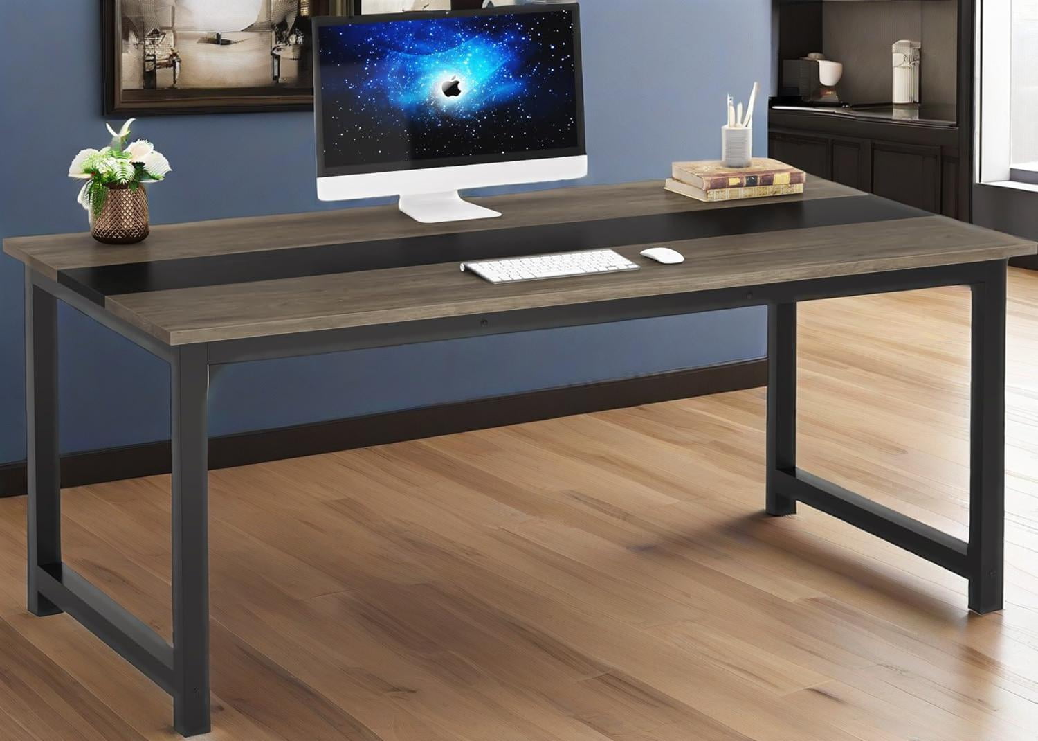 Office Desk with Reversible Corner Design, 59" Computer Desk with ...