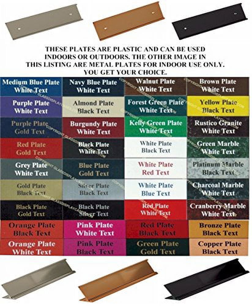 Office Desk Name Plate Wall / Door Sign 8x2 - 60 Color Choices with ...