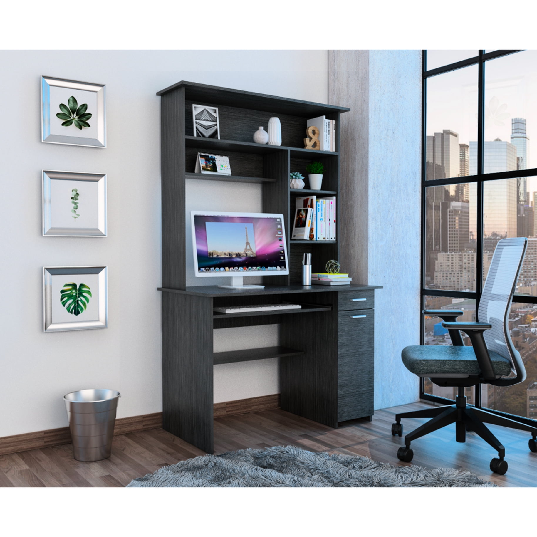 Office Desk With And Door, Unlimited Shelves, Retractable Keyboard Tray ...