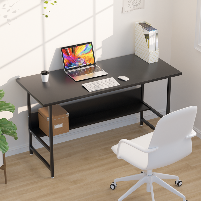Office Desks Computer Desk Rustic Wood Tone Table Plain Simple Lap Desk ...