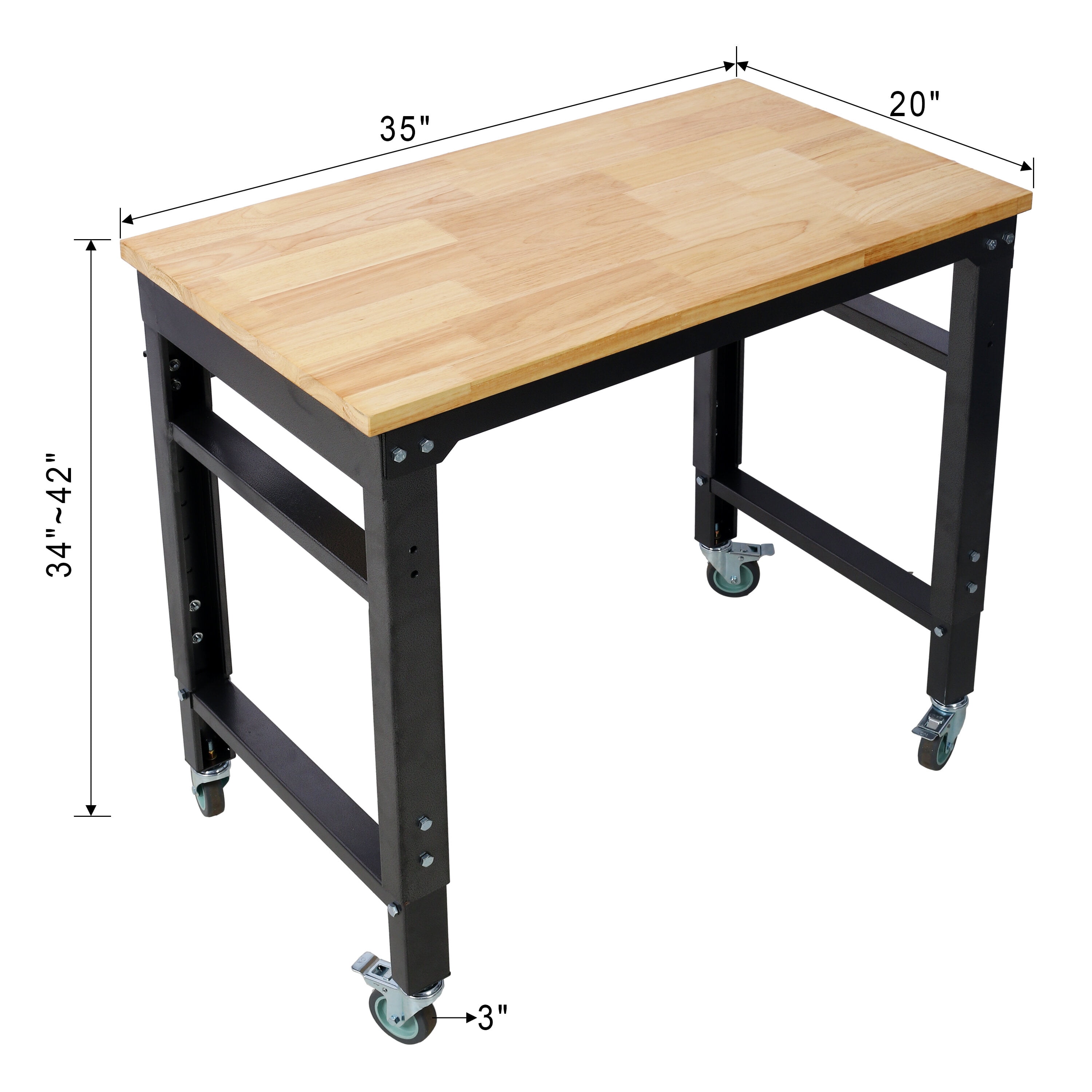 Office Desks Workbench - 35" Wide Rolling Workbenches for Garage ...