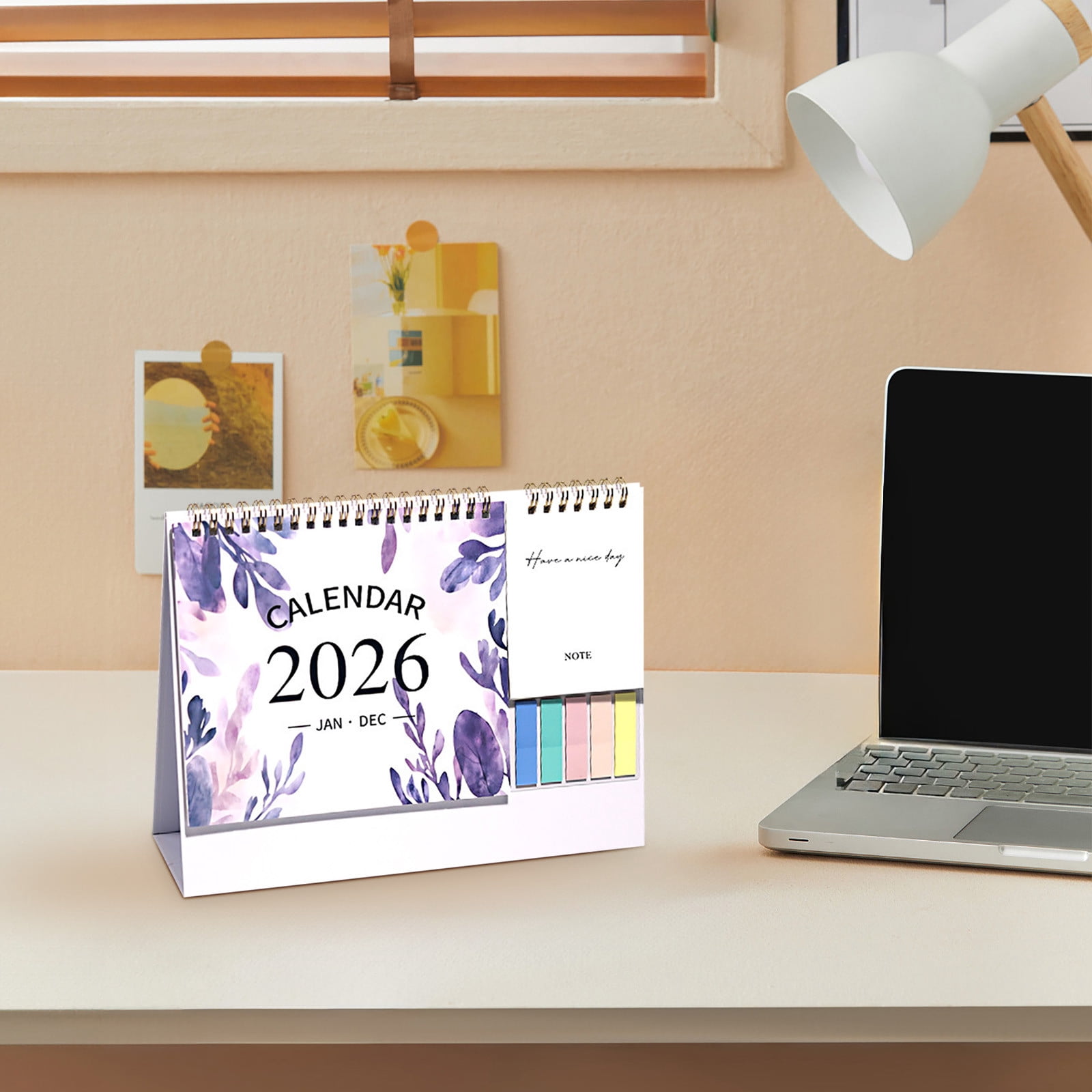 Office Desktop Calendar 2026, Multi Functional Pocket Calendar, English ...