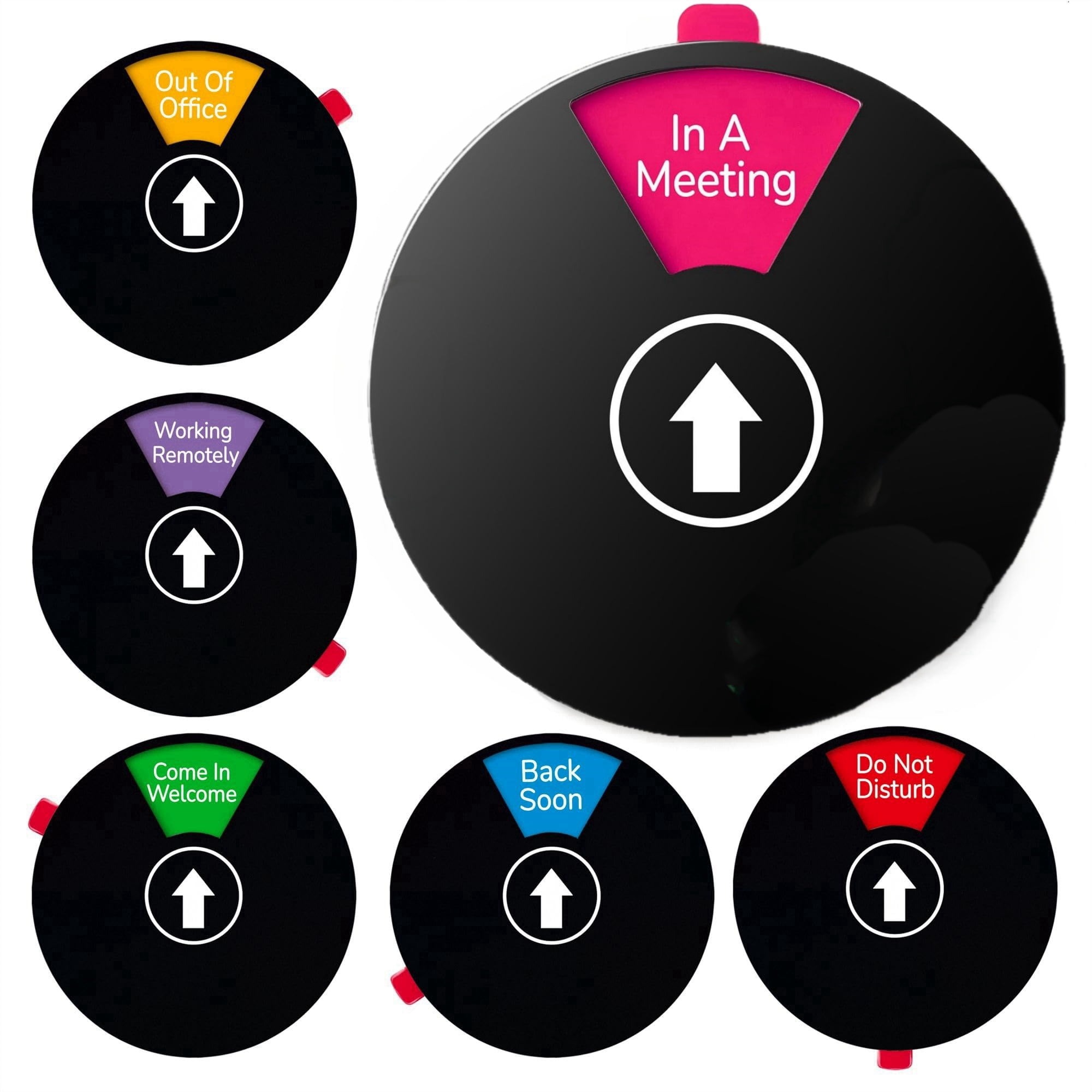 MODANU Privacy Status Spinner, 6 Options Office Door Sign, 15cm Black ...