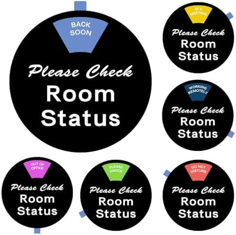 Office Door Status Sign, 6 Privacy Indicator Messages, Black - Walmart.com