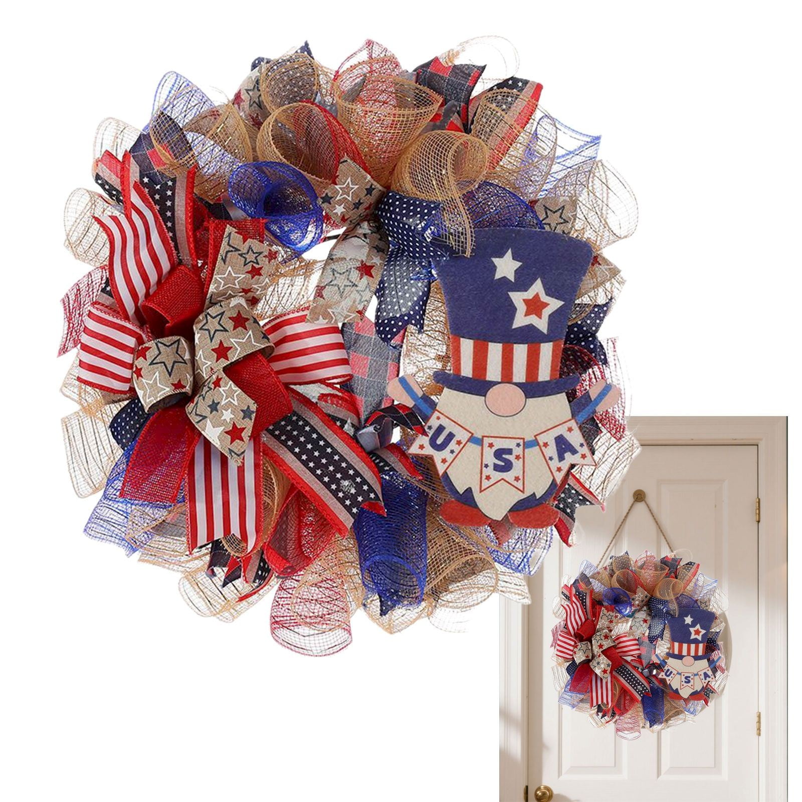 Office Door Wreath For Work,Red White Blue Outdoor Decor,Memorial Day ...