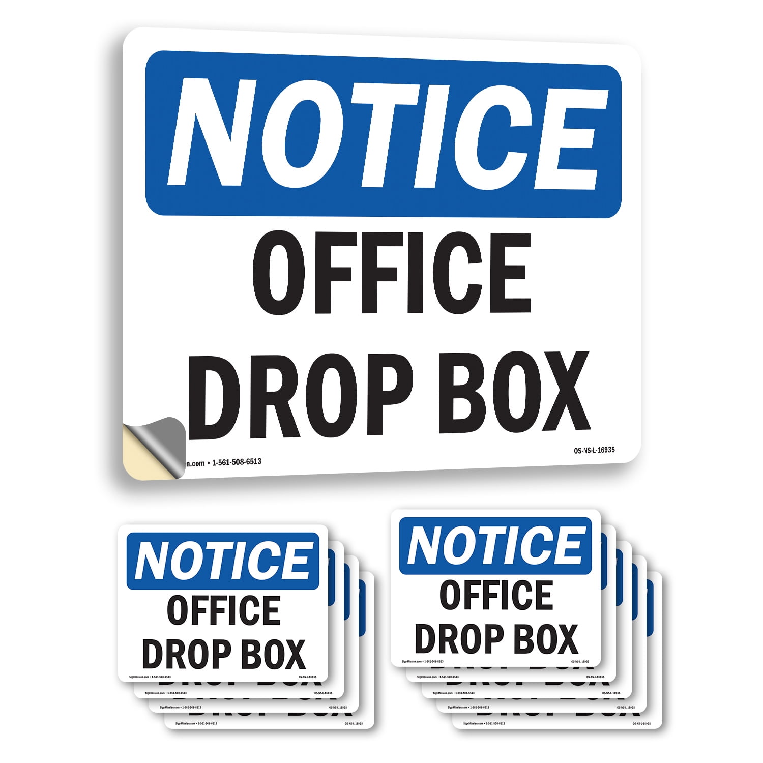 Office Drop Box OSHA Notice Vinyl Decal Label 18 Inch x 12 Inch - 10 ...
