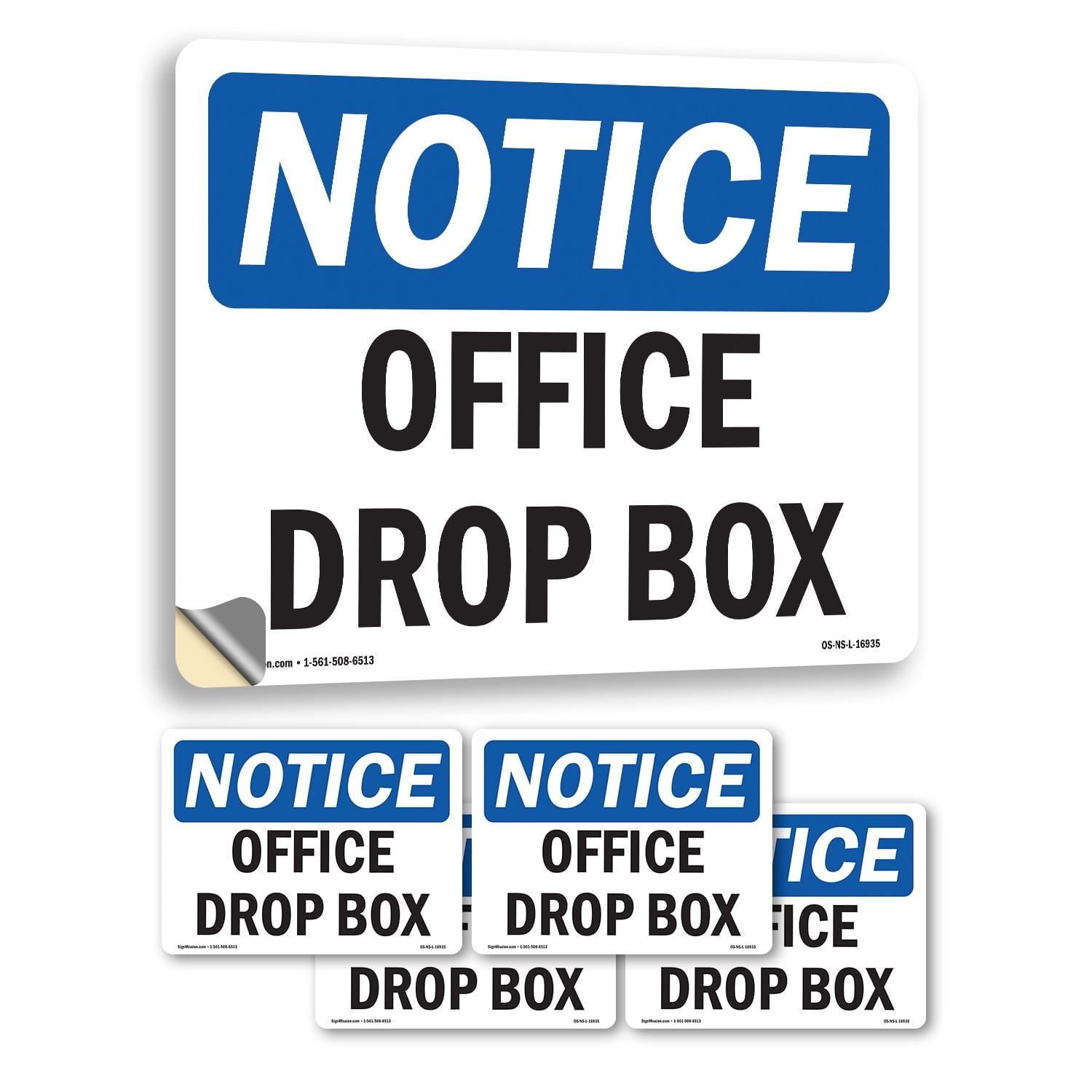 Office Drop Box OSHA Notice Vinyl Decal Label 5 Inch x 3.5 Inch - 5 ...