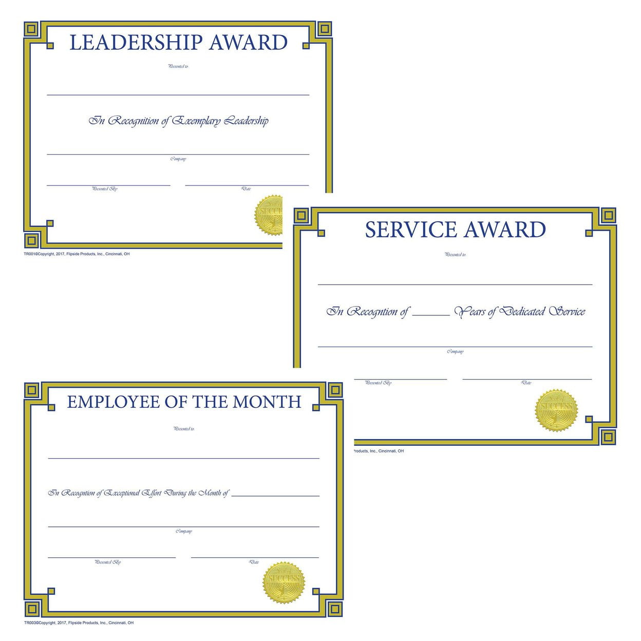 Office Employee Reward, Award Traditional Series Certificate Set ...