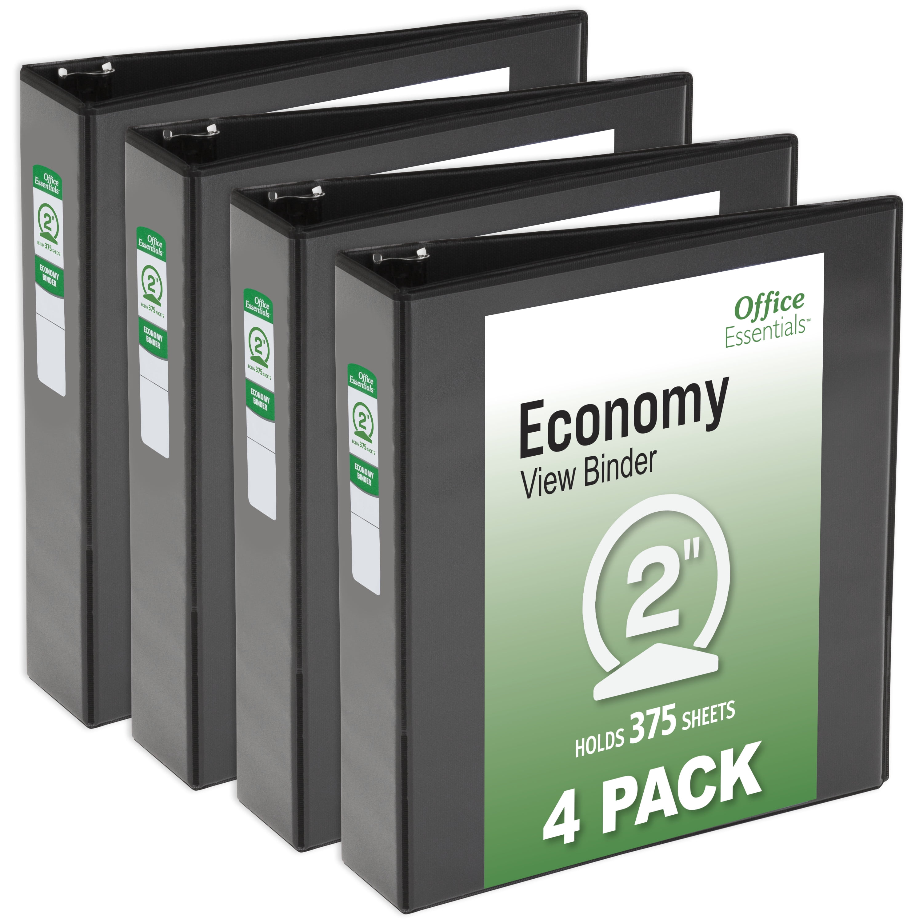 Office Essentials Economy View 3 Ring Binders, 2" Round Rings, 2.8 ...