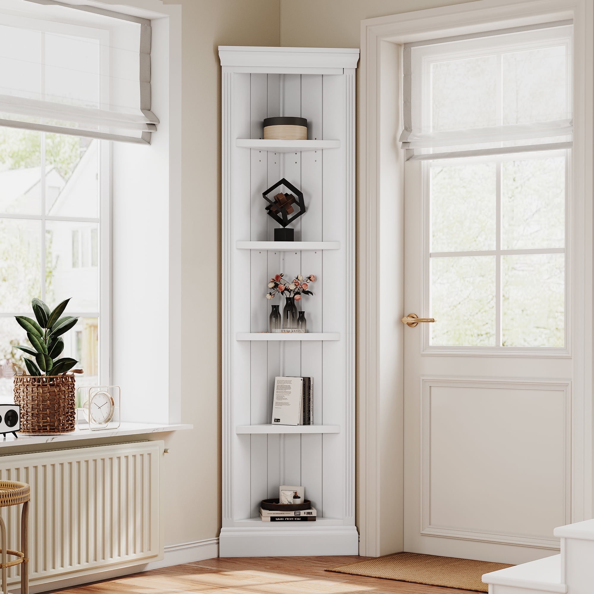 Office File Cabinet 83.4"Tall Modern Corner Shelf,5 Tier Corner ...