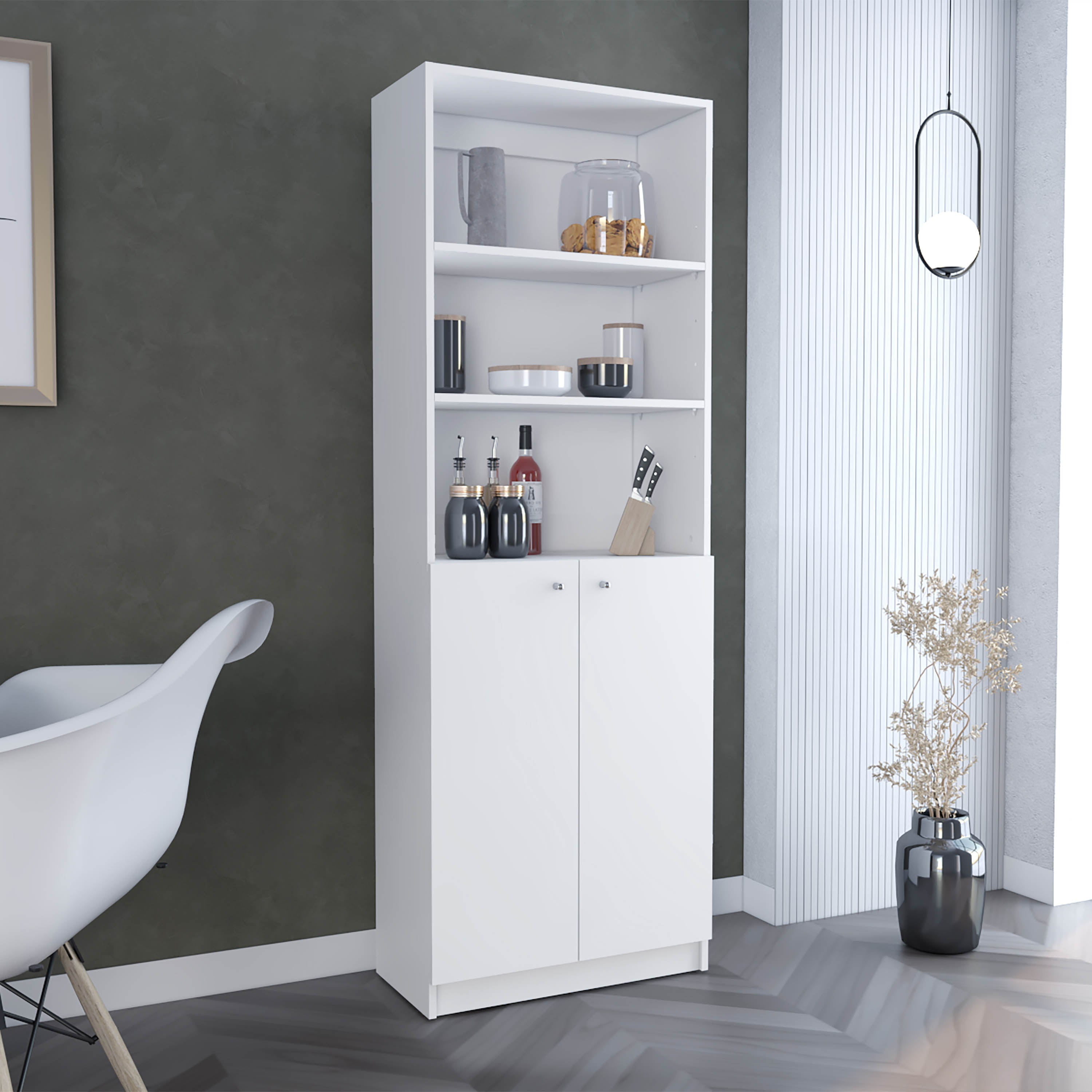 Office File Cabinet Home 2-Door Bookcase, Modern Storage Unit with Dual ...