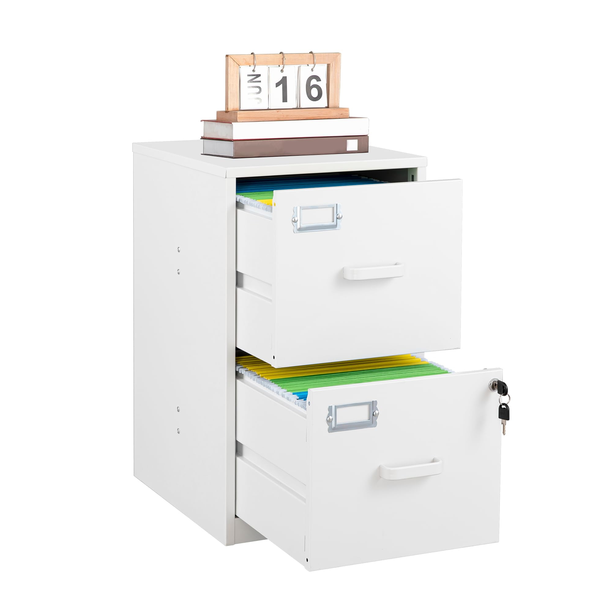 Office File Cabinet with 2 Lockable Drawers, Metal Document Organizer ...