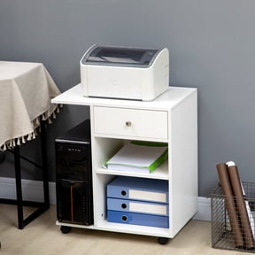 Yesfashion Mobile Printer Tables with Storage Metal Printer Stand ...