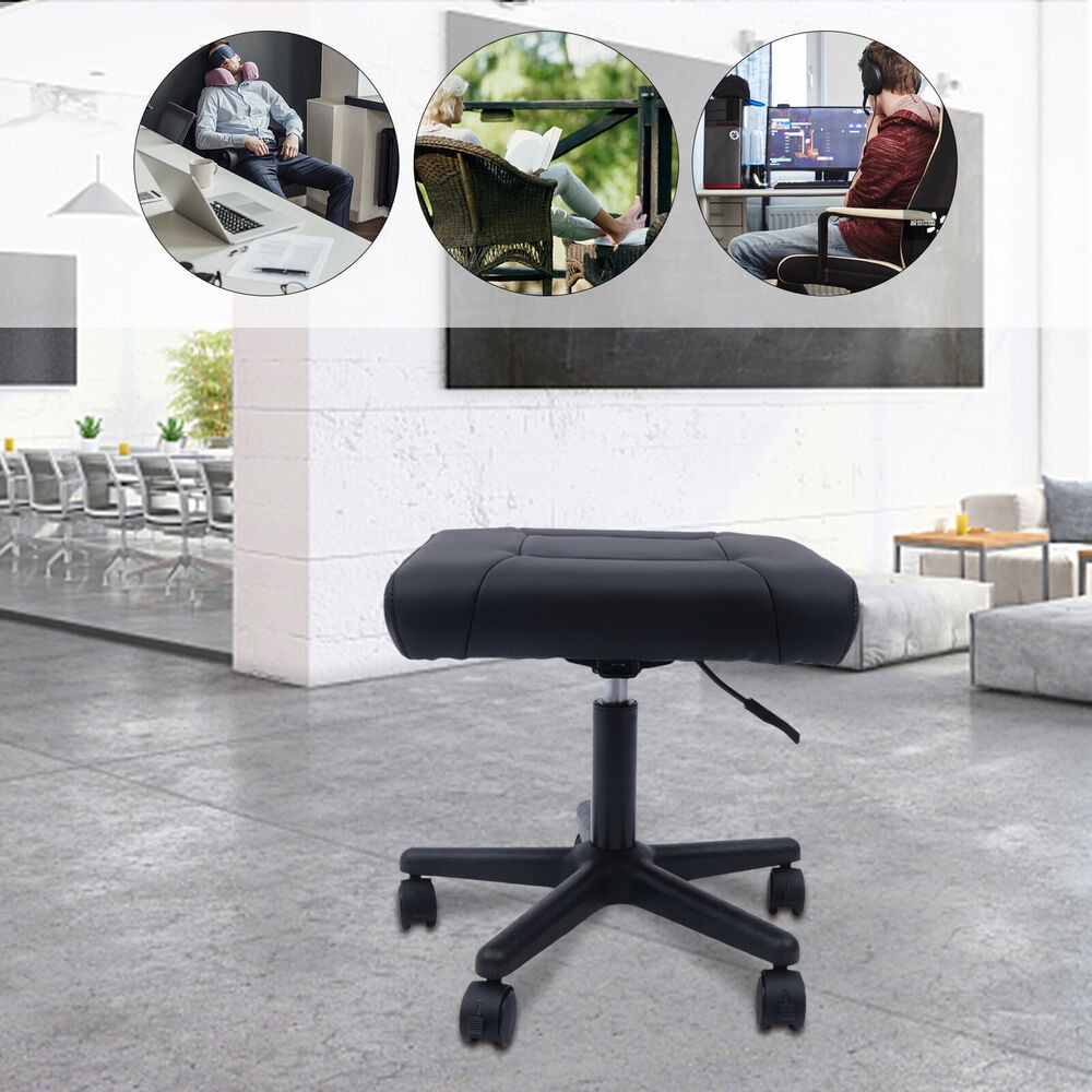 Office Foot Stool with Wheels, Height Adjustable Rolling Leg Rest ...