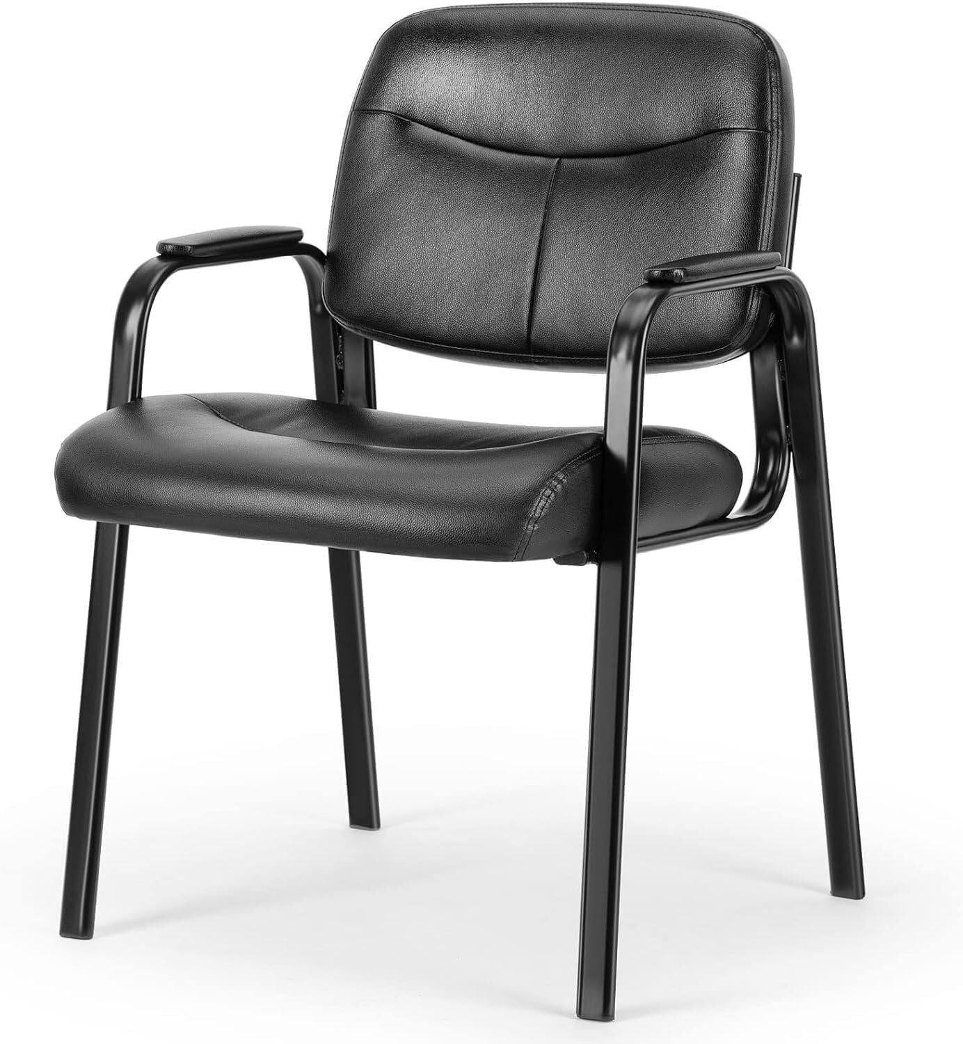 Office Guest Chair PU Leather Stationary Waiting Room Chairs Reception ...