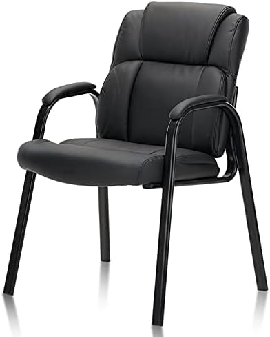 Office Guest Chair with Padded Arms, Executive Leather Reception Chair ...