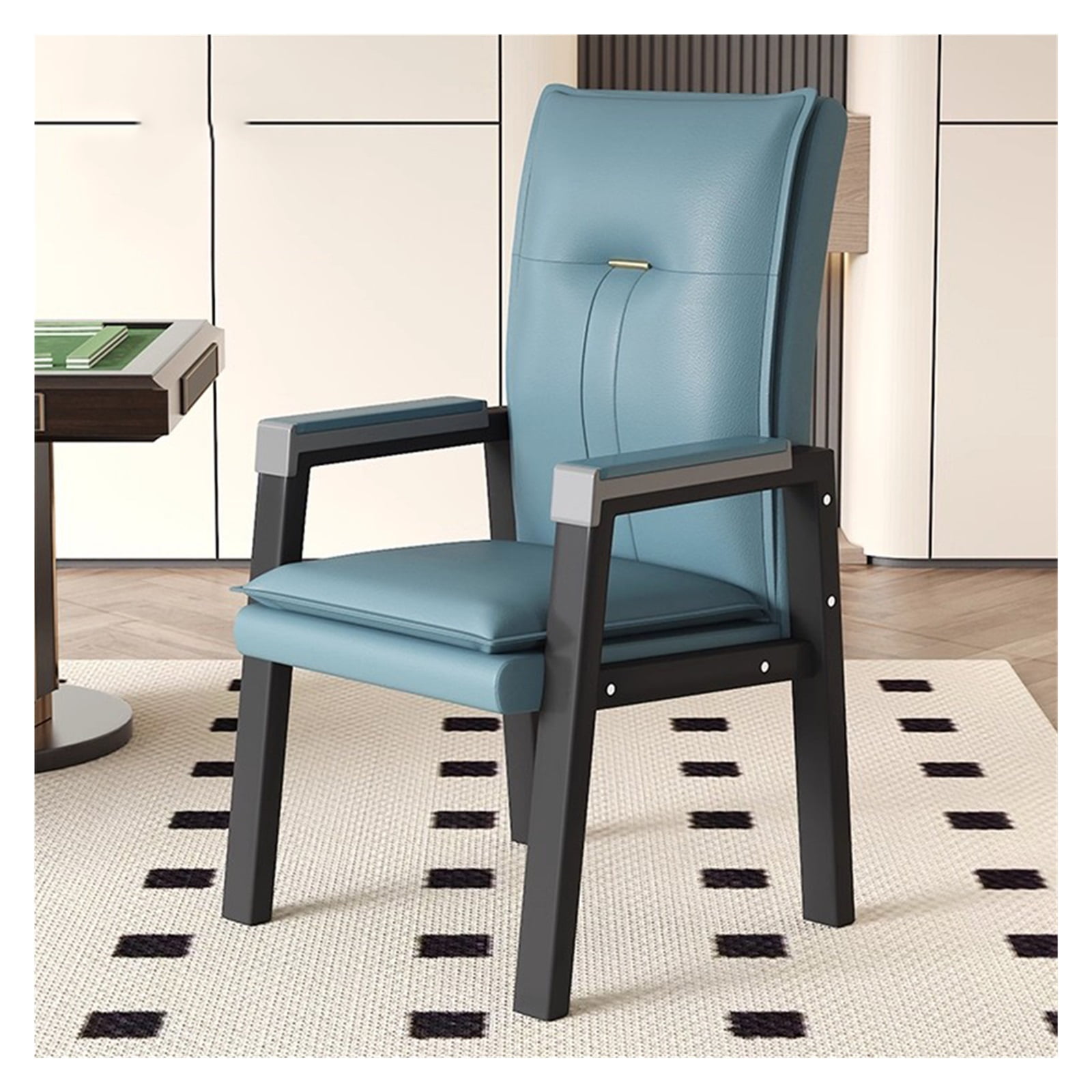 Office Guest Reception Chair Leather Conference Room Chairs with Padded ...