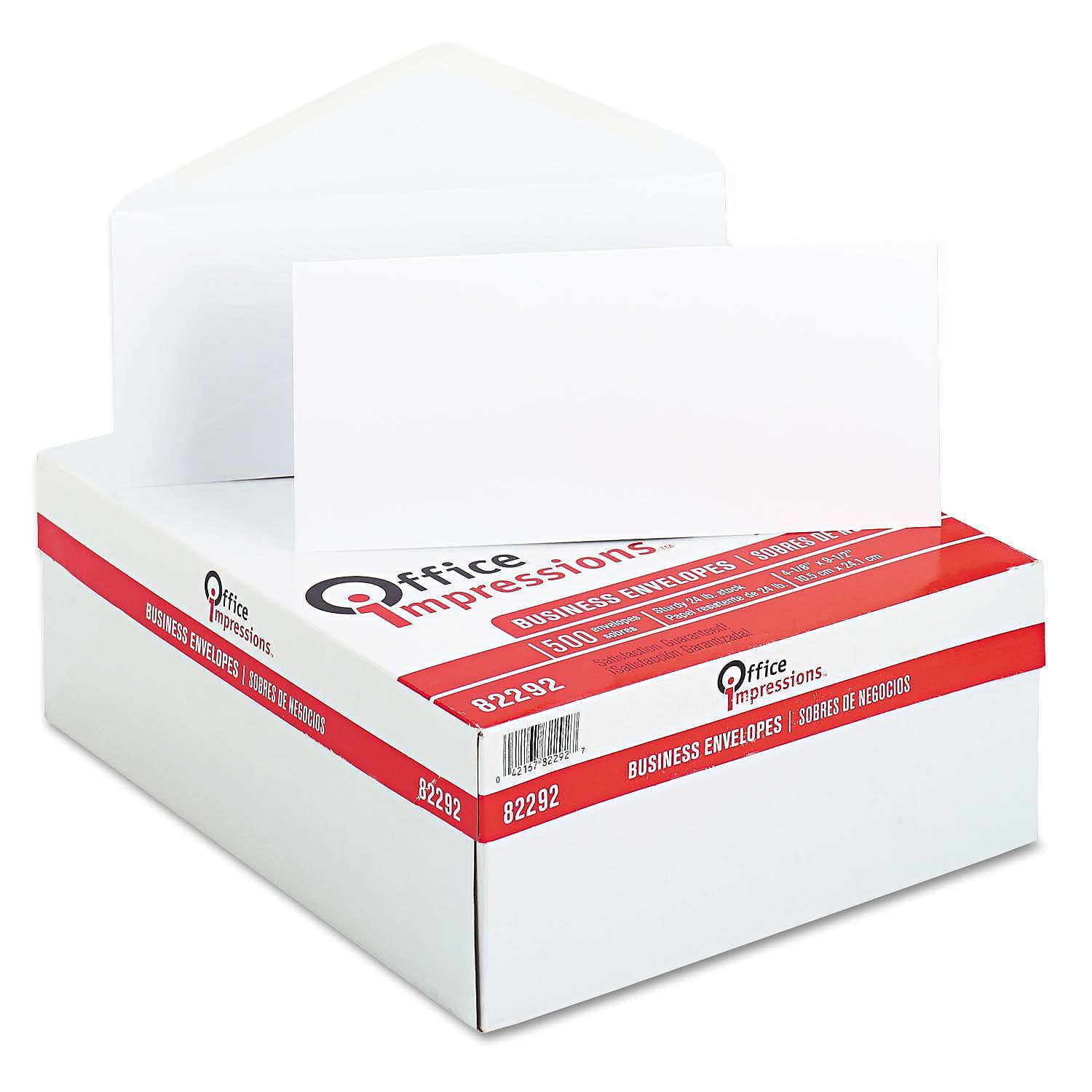 Office Impressions - White Envelopes, #10, Gummed - 500 Count - Walmart.com