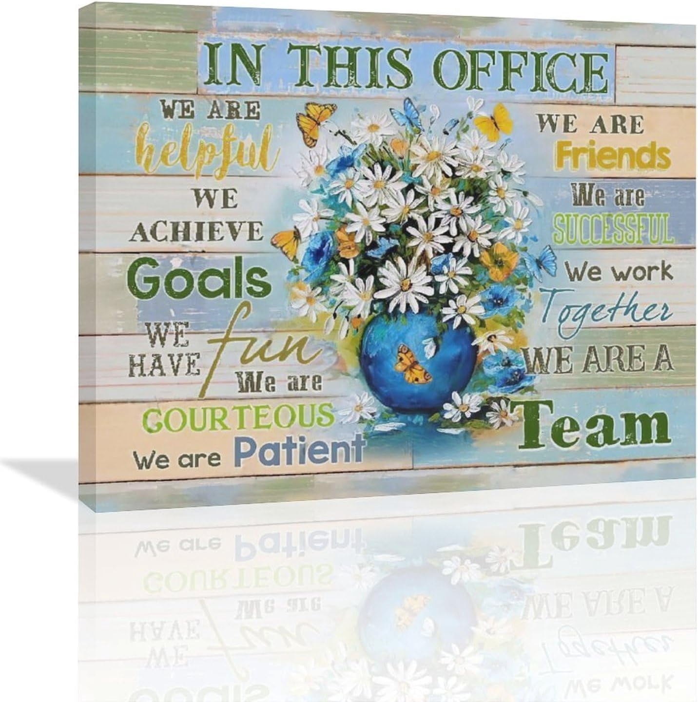 In This Office Inspirational Wall Art Motivational Quotes Daisy ...