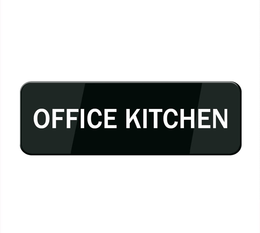 Office Kitchen Sign: Easy To Mount Informative Plastic Sign With ...