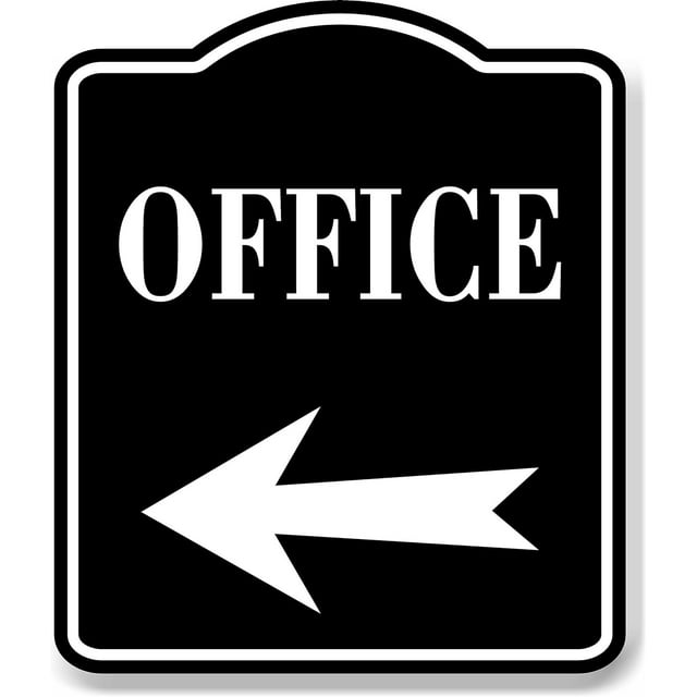 Office Left Arrow BLACK Aluminum Composite Sign, 20"x24" - Walmart.com