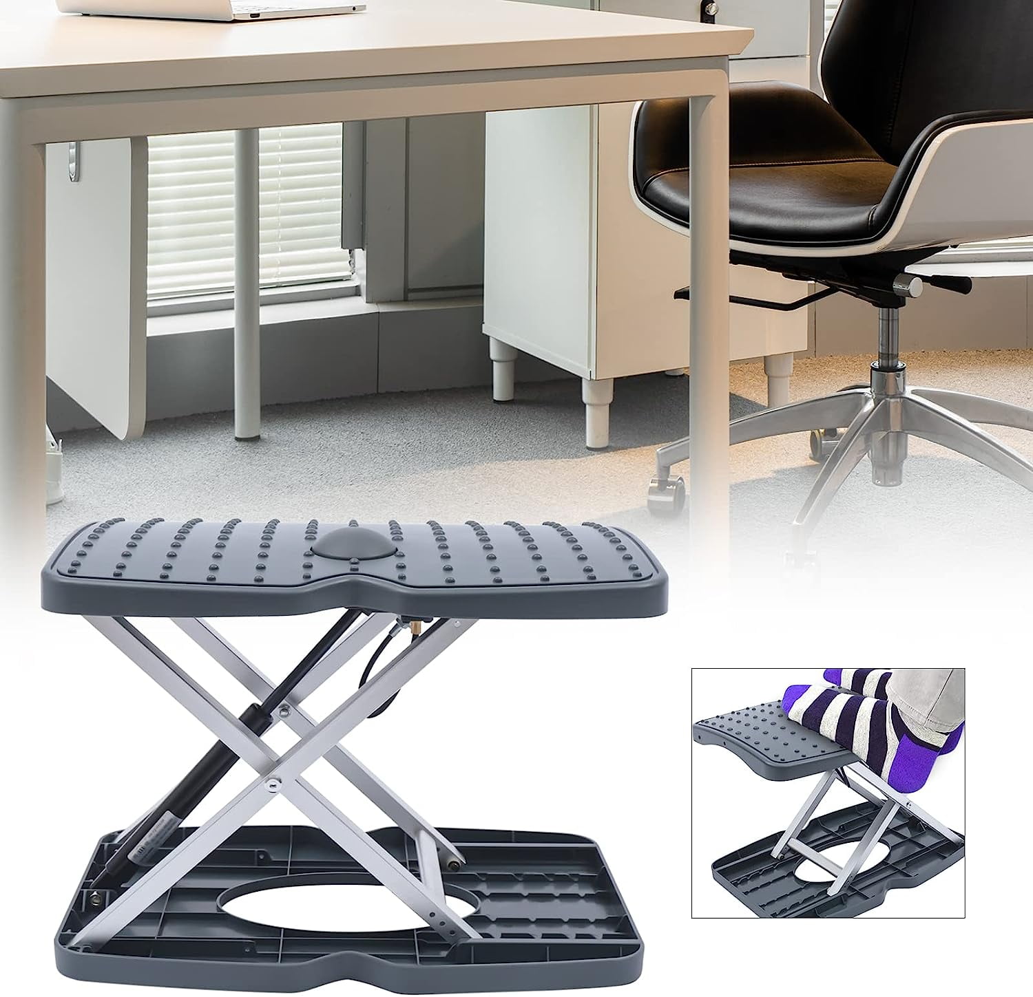 Office Lift Footrest Rolling Swivel Stool,Rolling Leg Rest Footrest ...