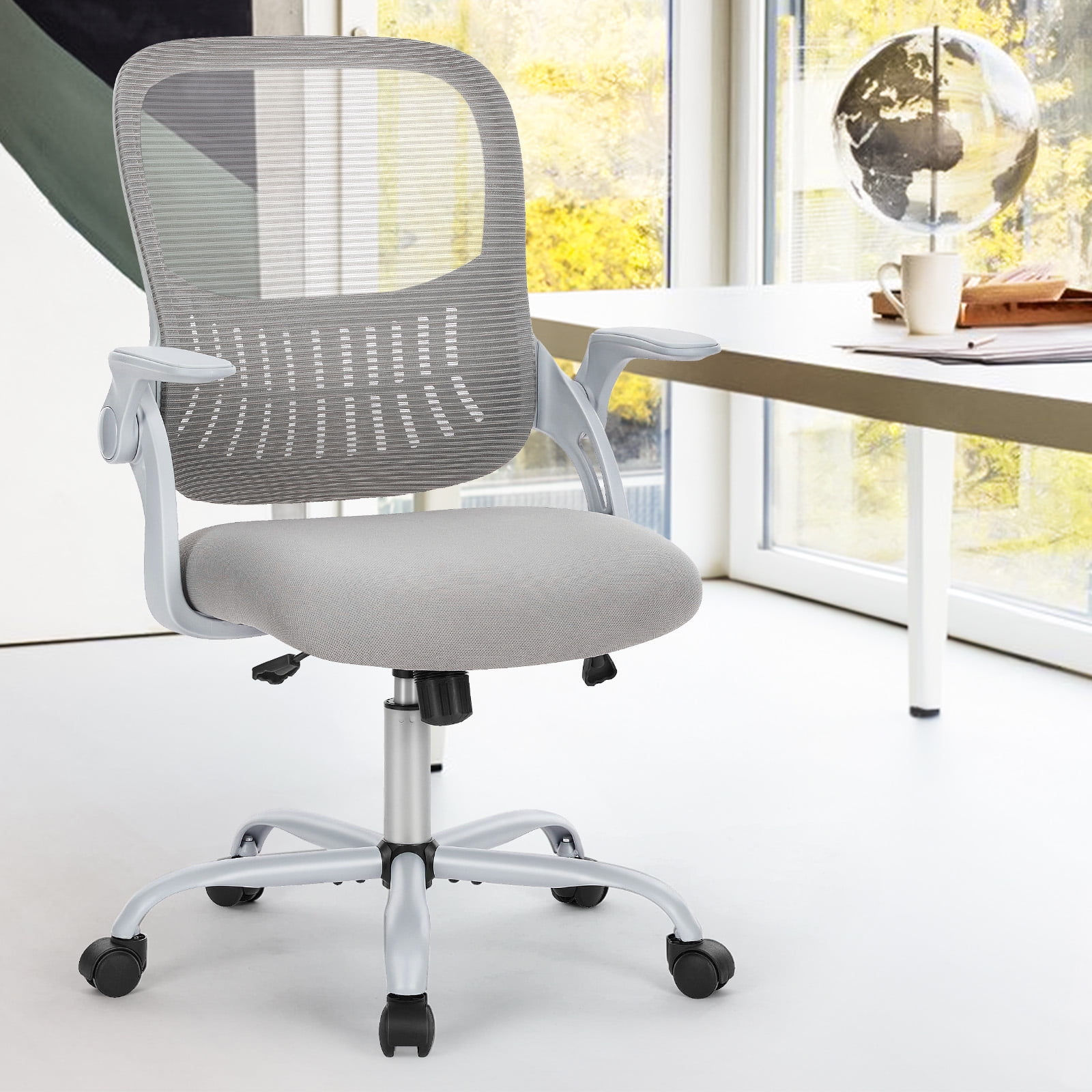 Office Mid Back Ergonomic Mesh Computer Desk Larger Seat Executive ...