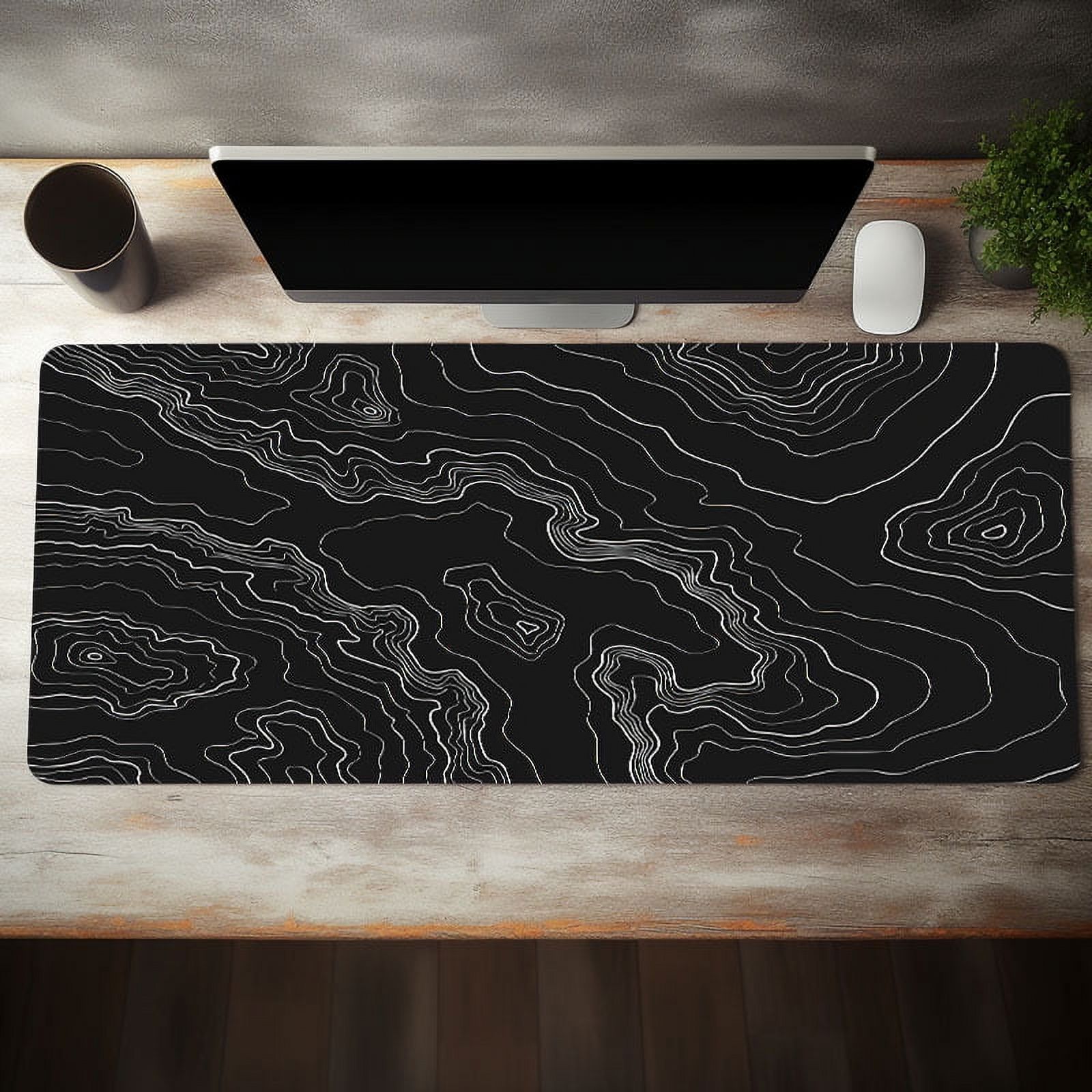 Office Mousepad, Large Cool Black Gaming Desk Mat Keyboard Pad Large ...