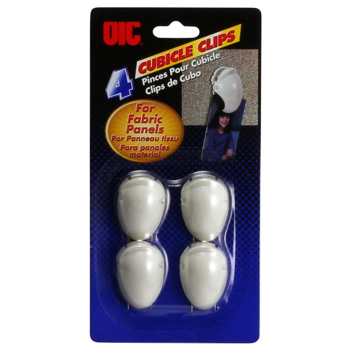 Office OIC 4pk Cubicle Clips, Reusable, Damage Free on Fabric Panel ...