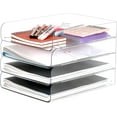 Office Organization and Storage, Clear PET Letter Paper Tray Desk ...