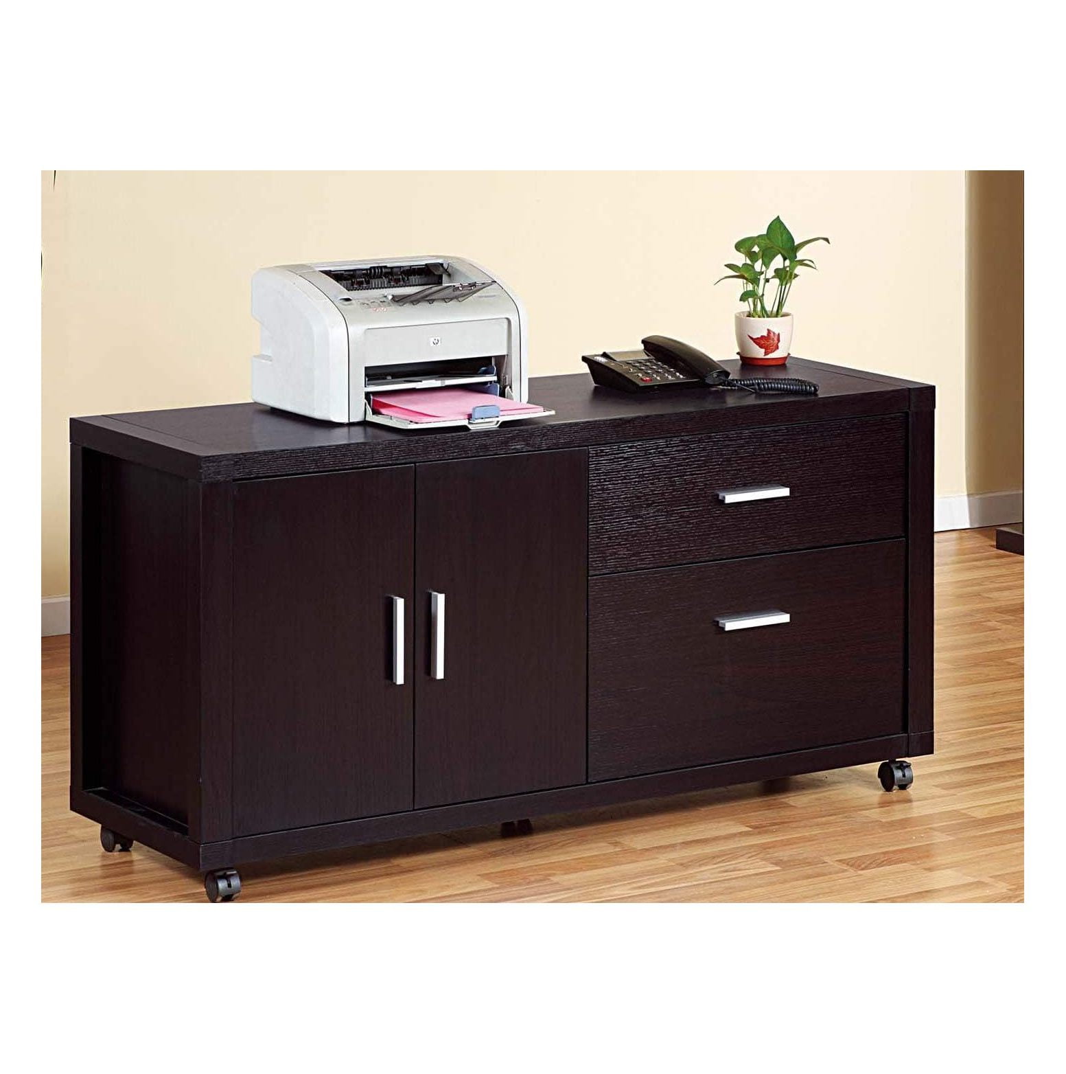Office Organizer Credenza 2 Drawer, Printer Stand, File Cabinet, Red ...