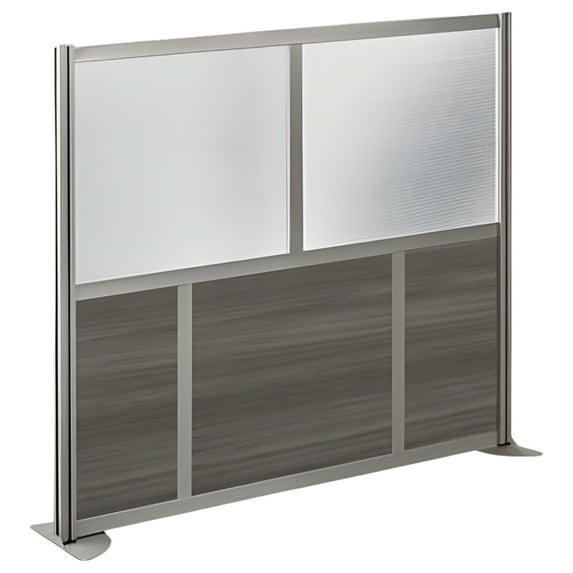 "At Work Office Partition Privacy Panel, 60""W x 52""H, Gray Laminate ...