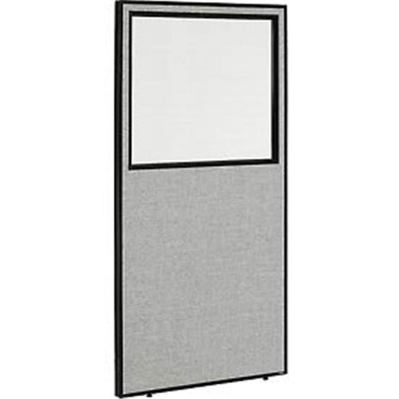 Office Partition Panel with Partial Window - Gray - Walmart.com