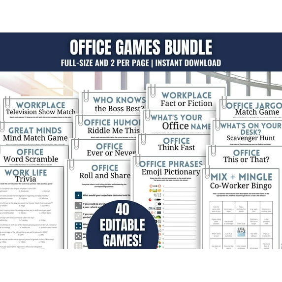 Office Party Games Mega Bundle, 40 Team Building Activities ...