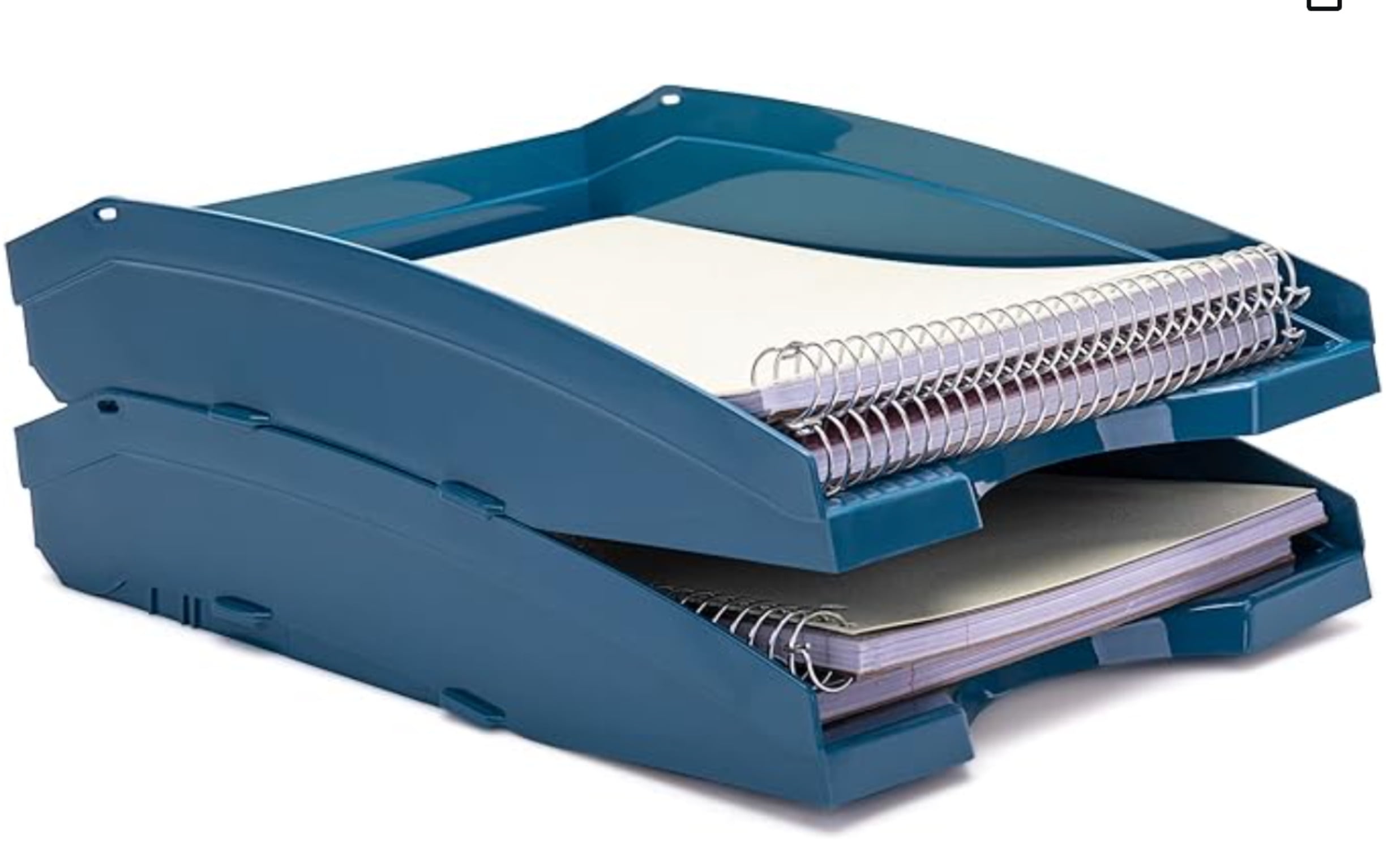 Office Plastic Desk Letter Tray (2 Pack) - Stackable - Walmart.com