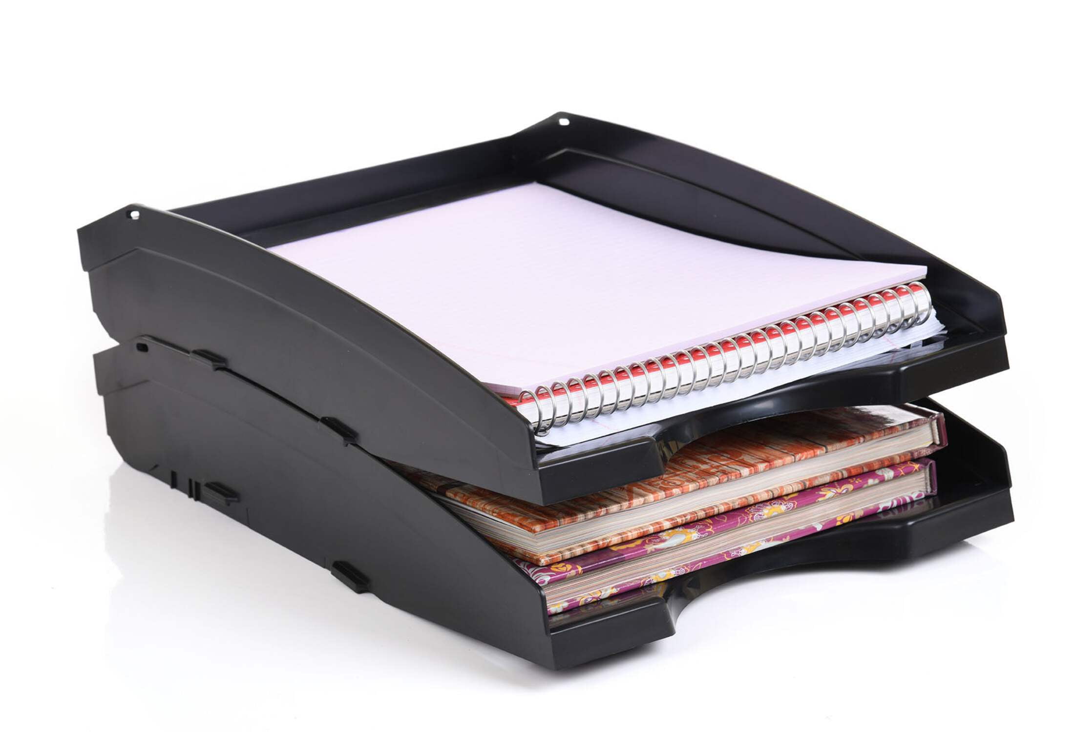 Office Plastic Desk Letter Tray (2 Pack) - Stackable - Walmart.com