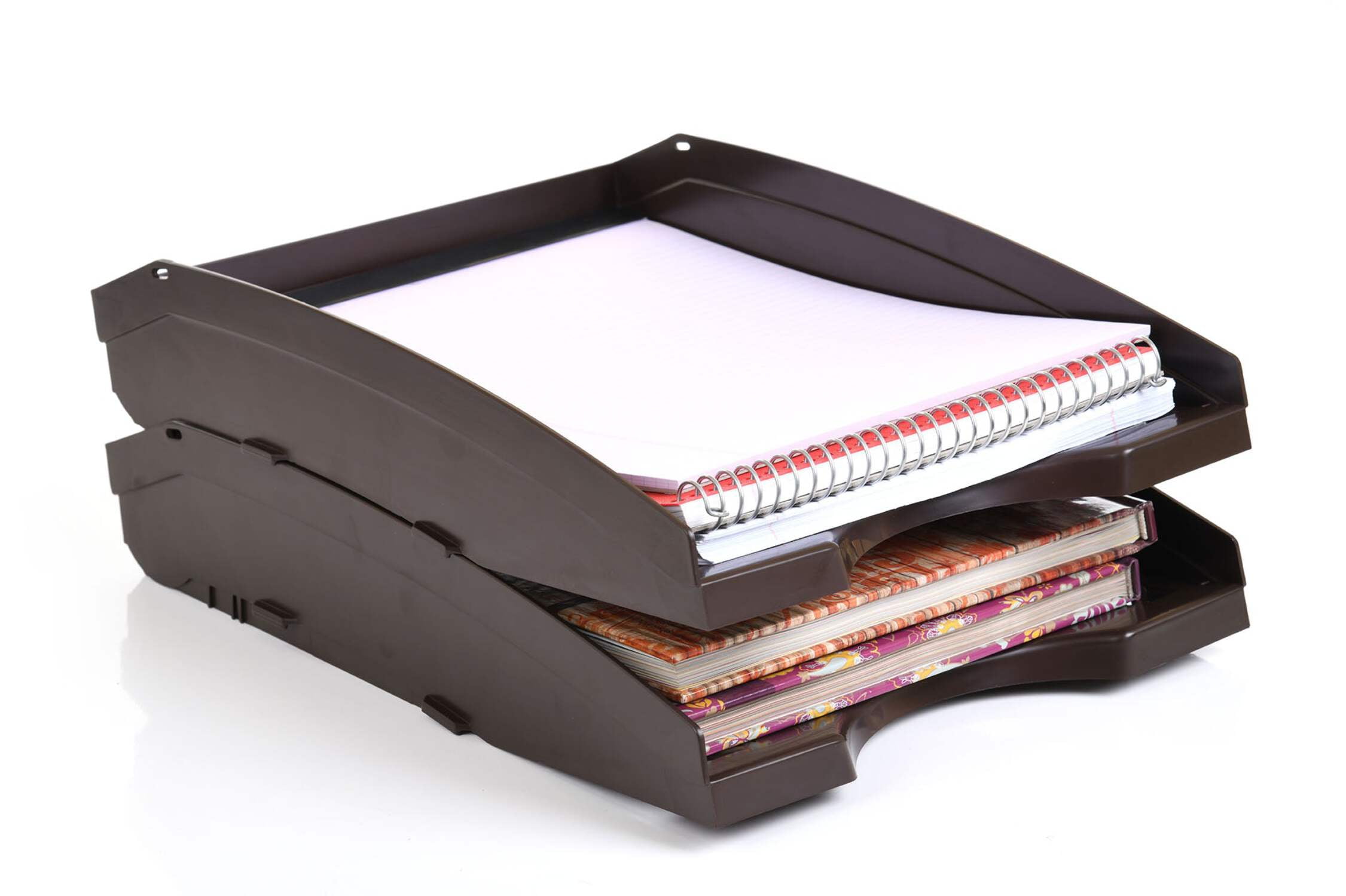 Office Plastic Desk Letter Tray (2 Pack) - Stackable - Walmart.com