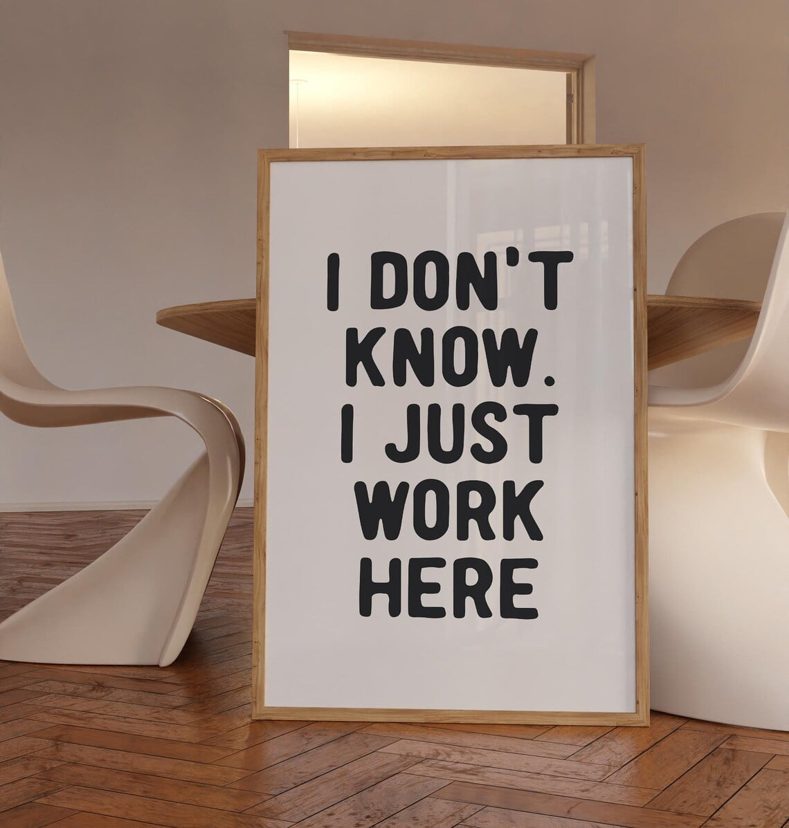 Office Quote Print, I Don'T Know I Just Work Here Home Decor UNFRAMED ...