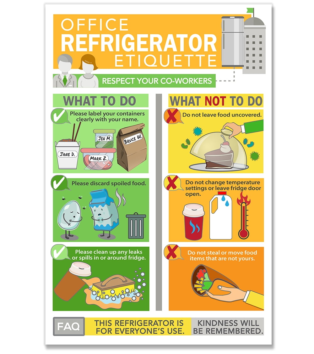 Office Refrigerator Etiquette Magnet -6"x9" Handy Guide for Proper ...