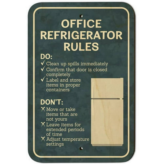 Office Refrigerator Rules Sign - Walmart.com