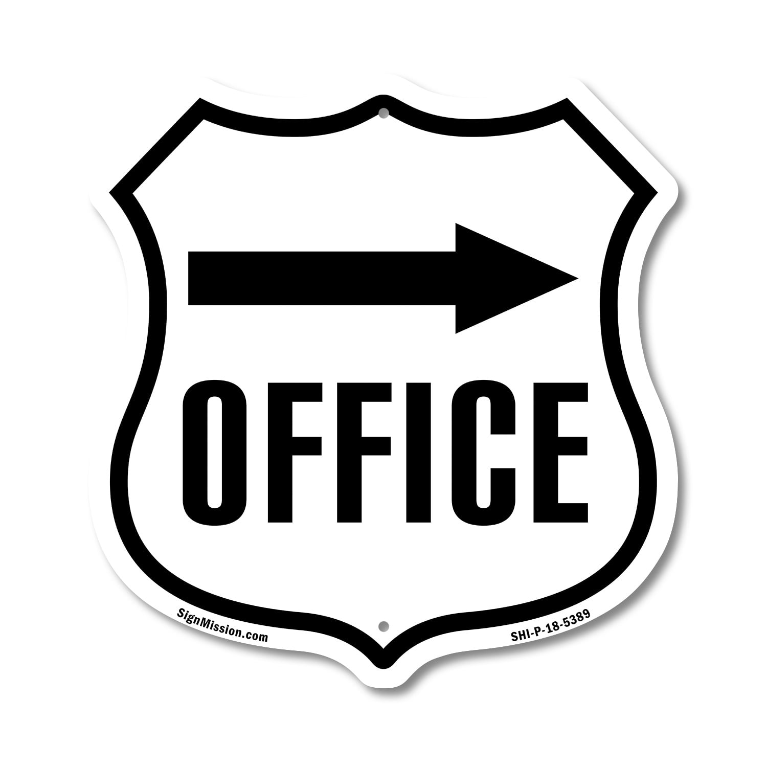 Office Right Arrow 12 inch X 12 inch Shield Shaped Commercial Grade ...