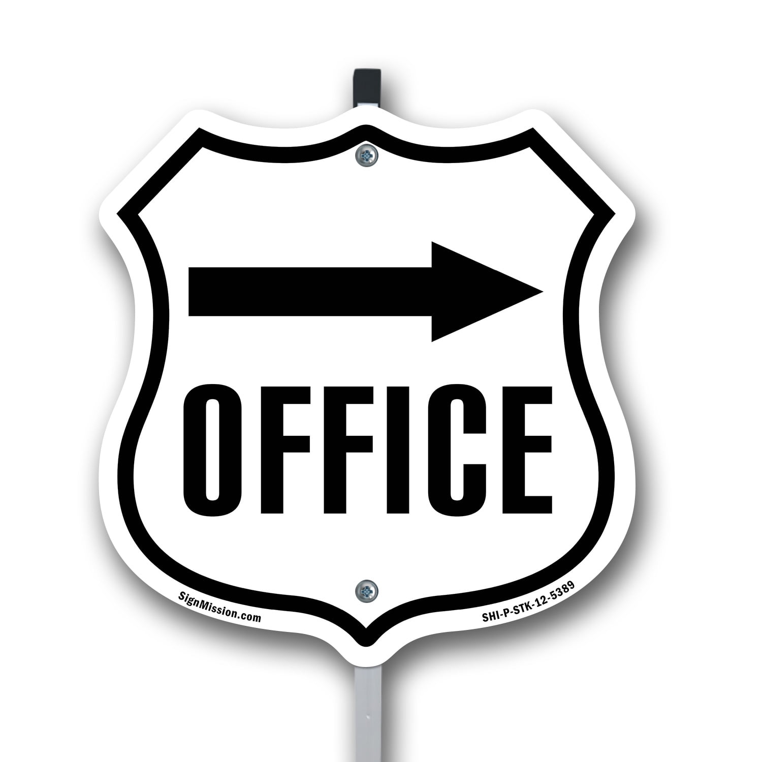 Office Right Arrow 12 inch X 12 inch Shield Shaped Commercial Grade ...