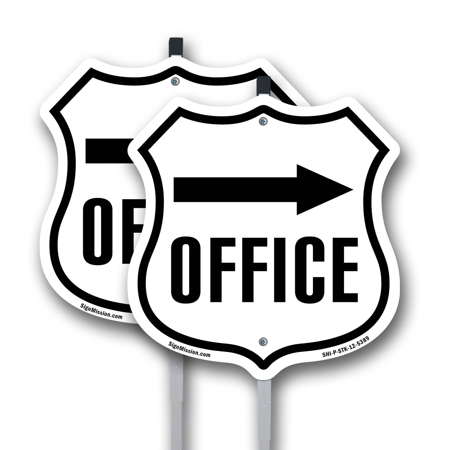 Office Right Arrow (2 Pack) 12 inch X 12 inch Shield Shaped Commercial ...