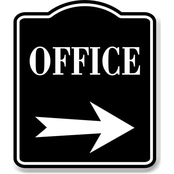 Office Right Arrow BLACK Aluminum Composite Sign, 15"x18" - Walmart.com