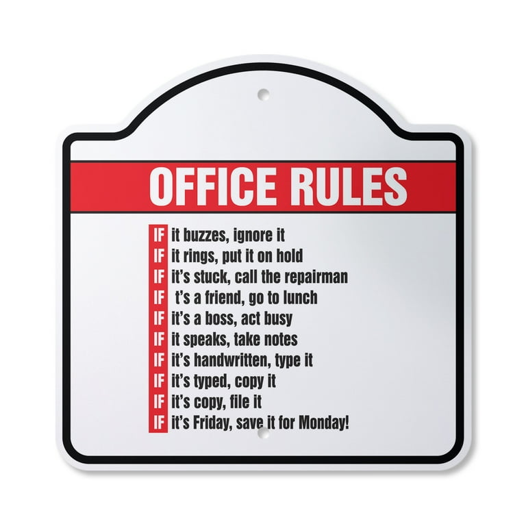 Office Kitchen Rules Sign