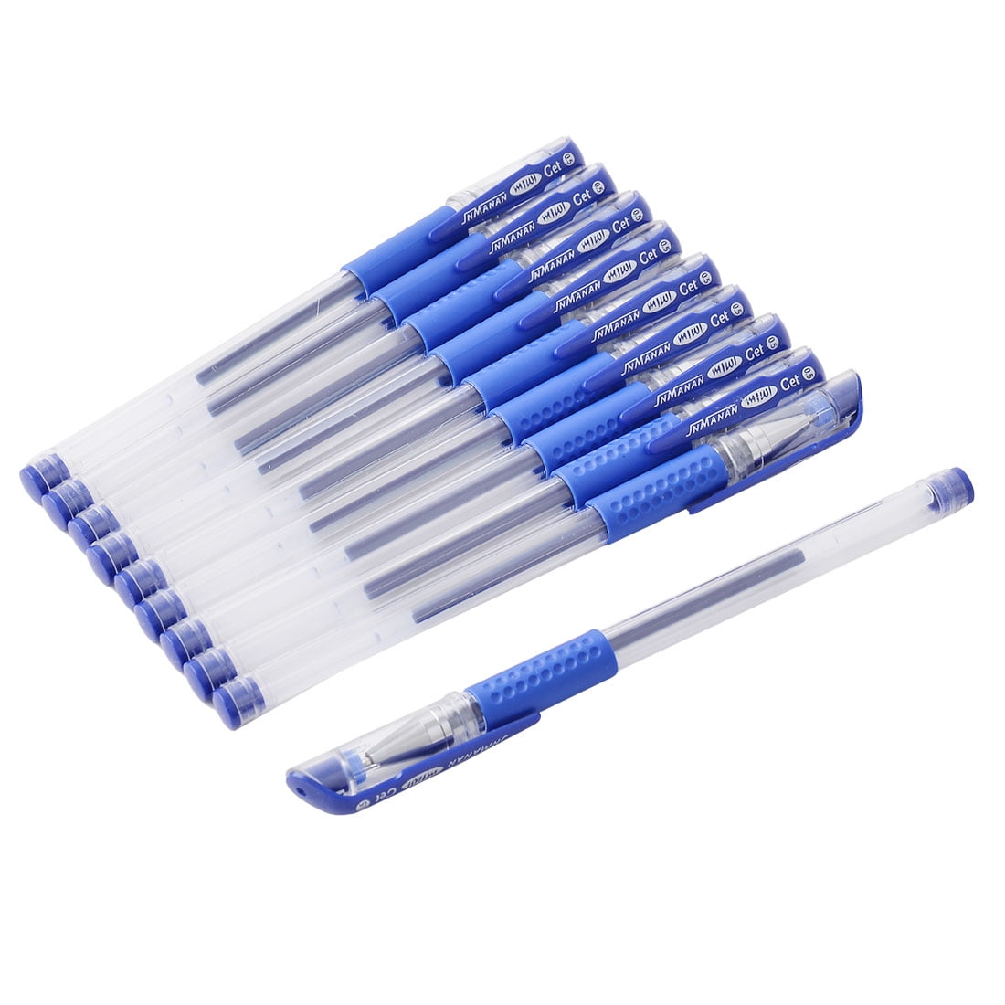 Office Plastic 0.5mm Tip Writing Ink Gel Pen Blue 10 Pcs - Walmart.com