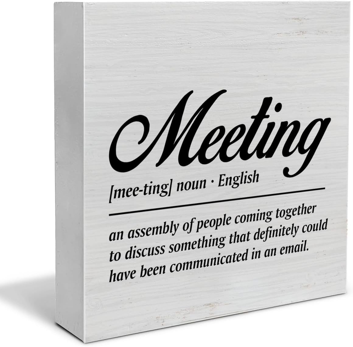Office Sign Meeting Definition Wooden Sign Home Office Cubicle Decores ...
